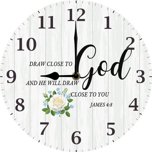 Christian Wall Clock Draw Close to God Religious Decor Wall Clock ...