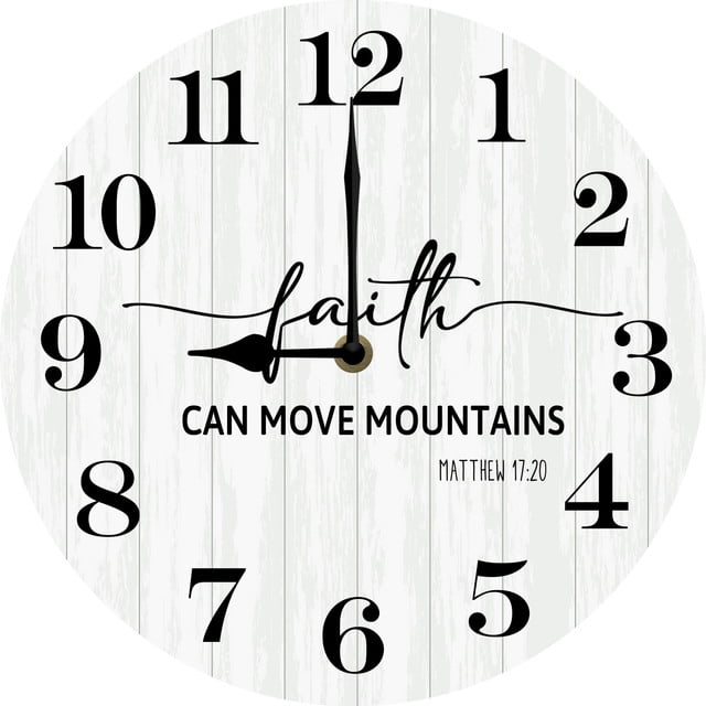 Christian Wall Clock Faith Can Move Mountains Christian Quotes Bible ...
