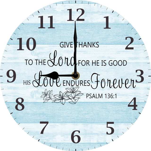Christian Wall Clock Give Thanks To The Lord Religious Decor Wall Clock ...