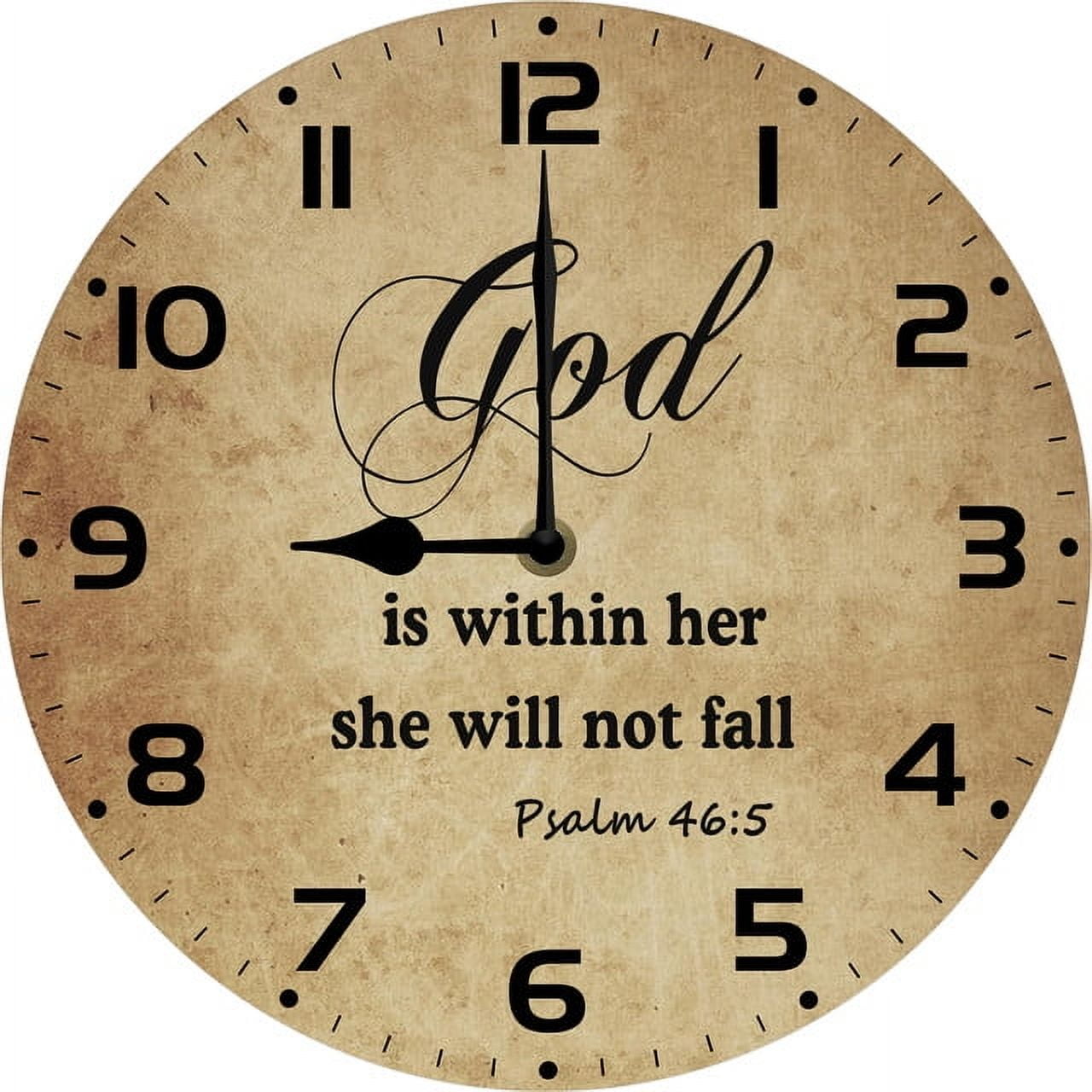 Christian Wall Clock God Is Within Her She Will Not Fall Religious ...