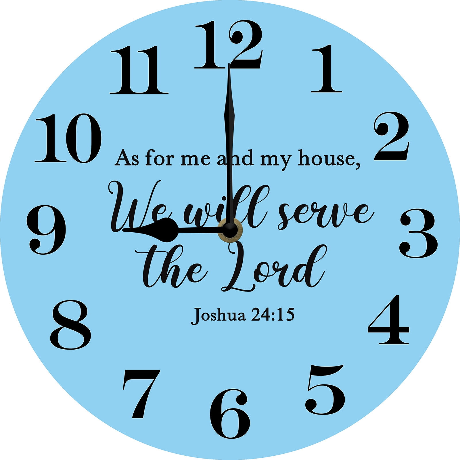 Christian Wall Clock, As for Me And My House We Will Serve the Lord ...