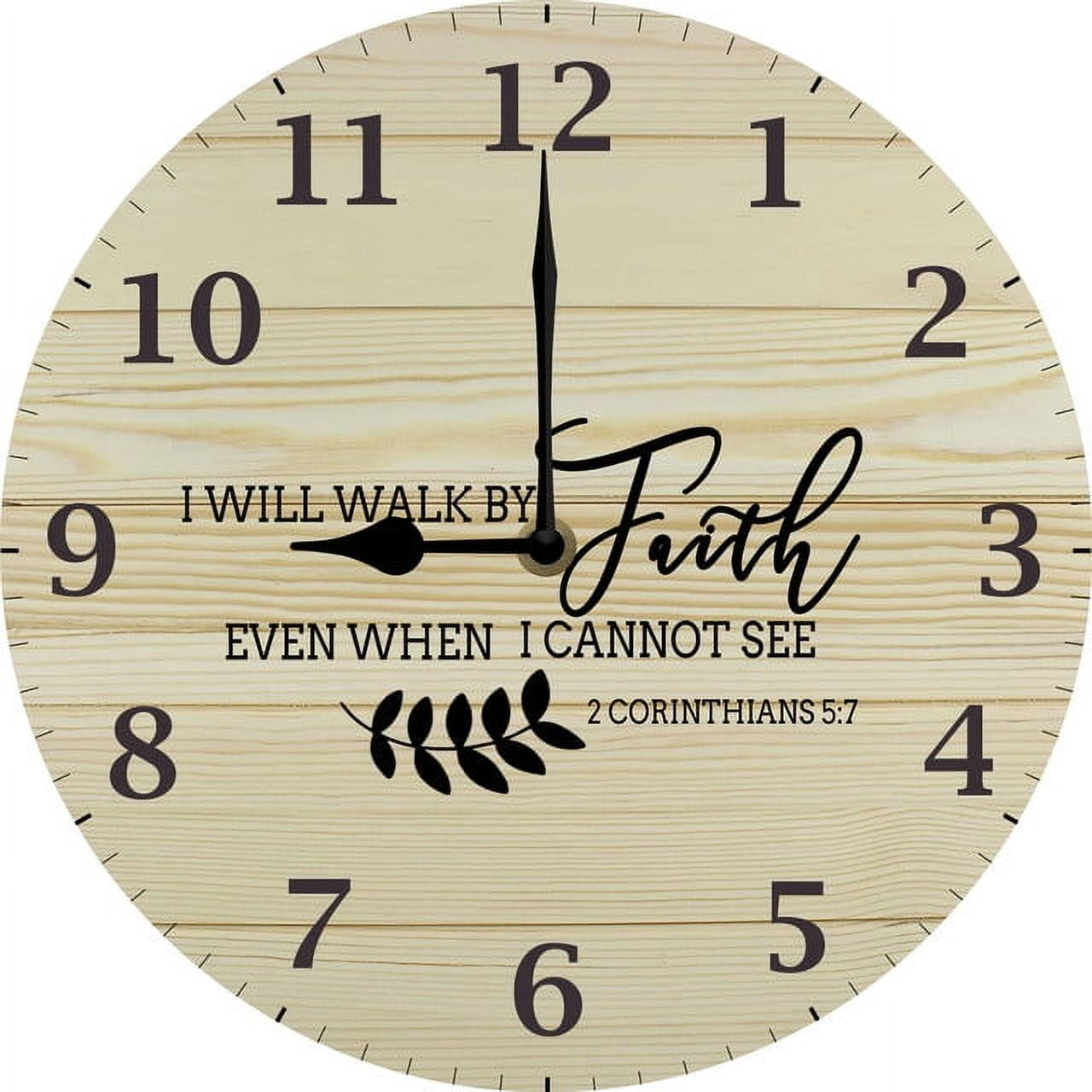 Christian Wall Clock I Will Walk By Faith When I Cannot See God Quotes ...