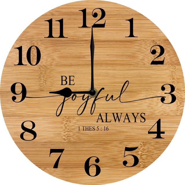 Christian Wall Clock Be Joyful Always Christian Quotes Bible Scripture ...