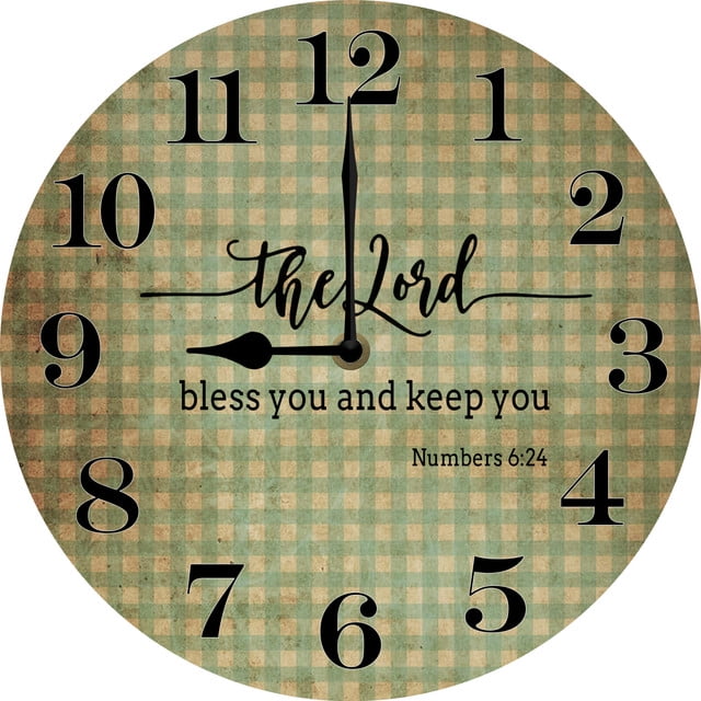 Christian Wall Clock The Lord Bless You And Keep You God Quotes Wall ...