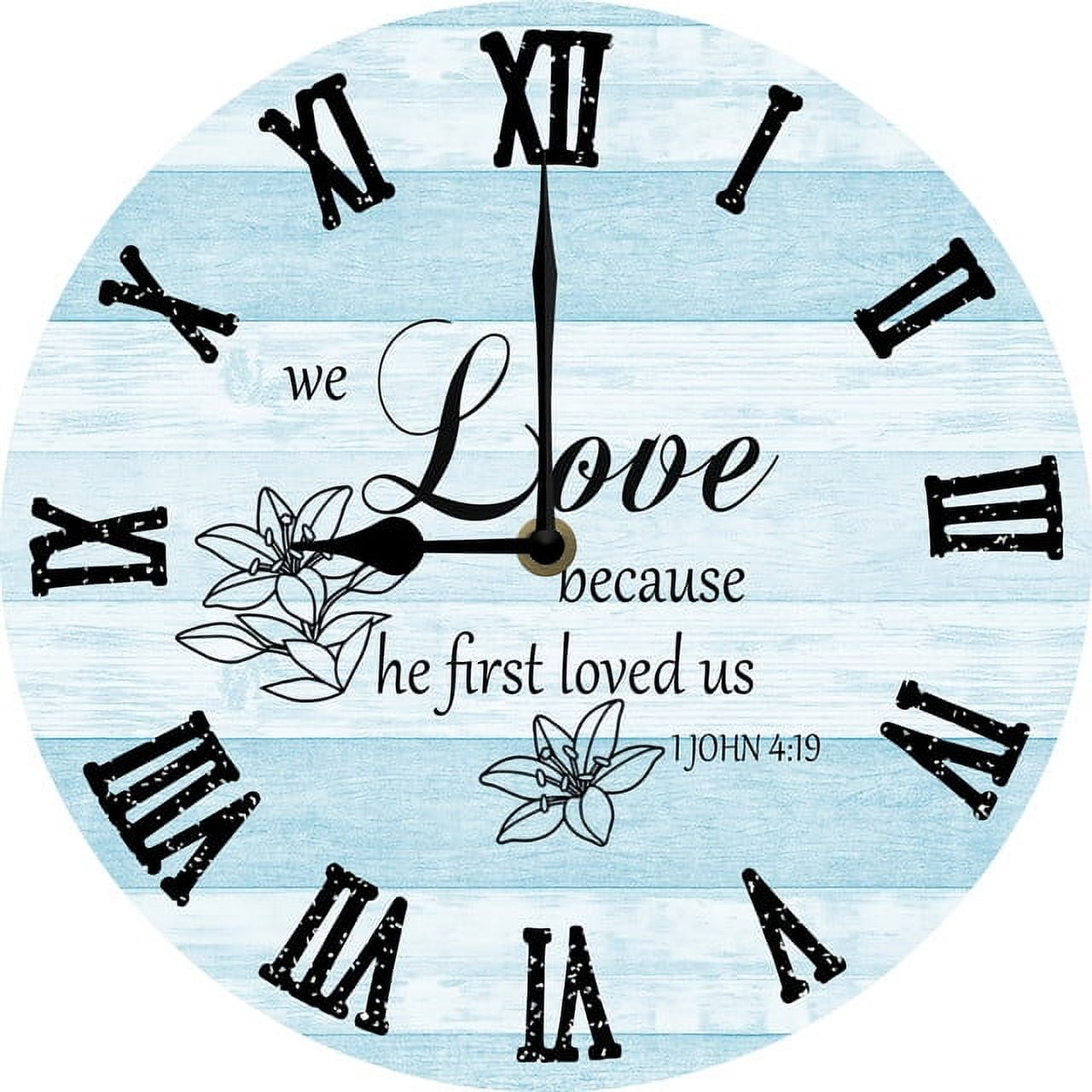 Christian Wall Clock We Love Because He First Loved Us Religious Clock ...