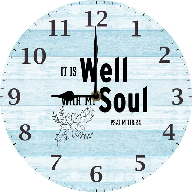 Christian Wall Clock It Is Well With My Soul Religious Decor Wall Clock ...