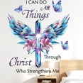 Christian Wall Decals Peel and Stick - Large Angel Wings Cross Wall ...
