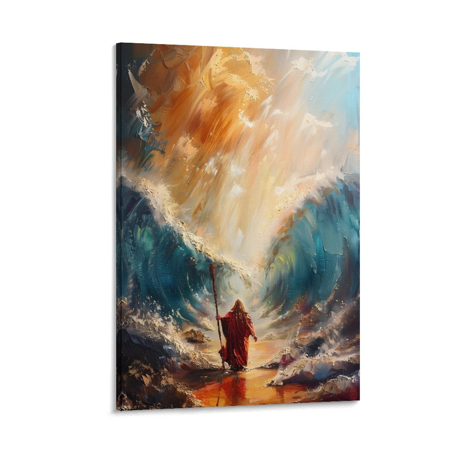 Christian Wall Decor Art Moses Parting The Red Sea Canvas Print ...