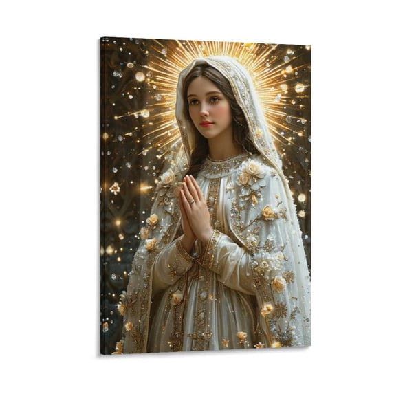 Christian Wall Decor Art Virgin Mary Portrait Canvas Painting Print ...