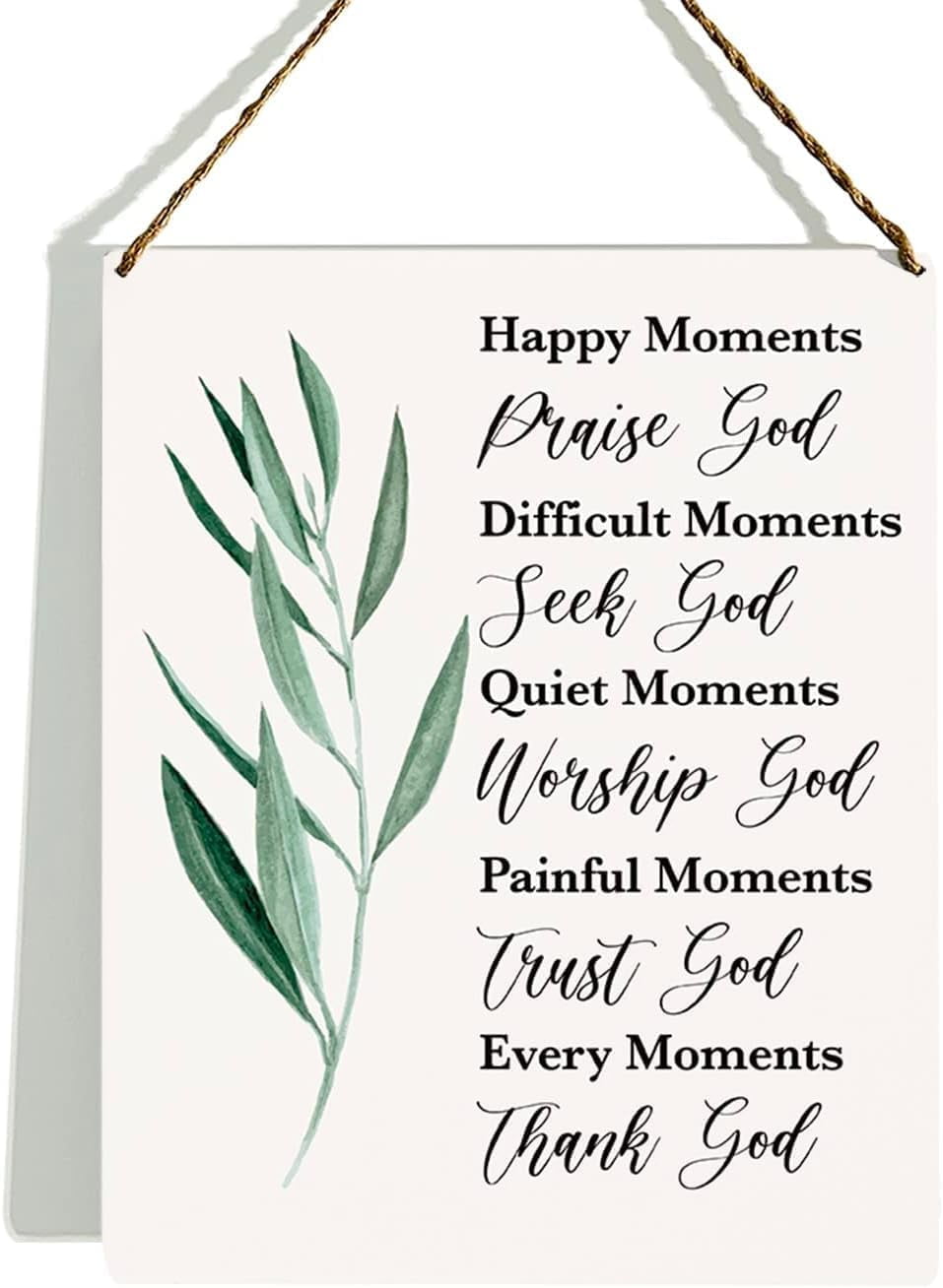 Christian Wall Decor, Bible Verse Wall Decor Wooden Hanging Sign, Happy ...