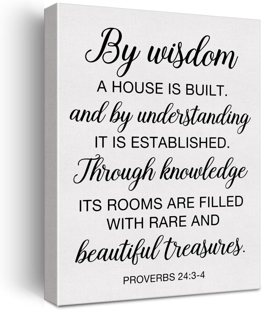 Christian Wall Decor Bible Verse Wall Art Canvas Painting Print Framed ...