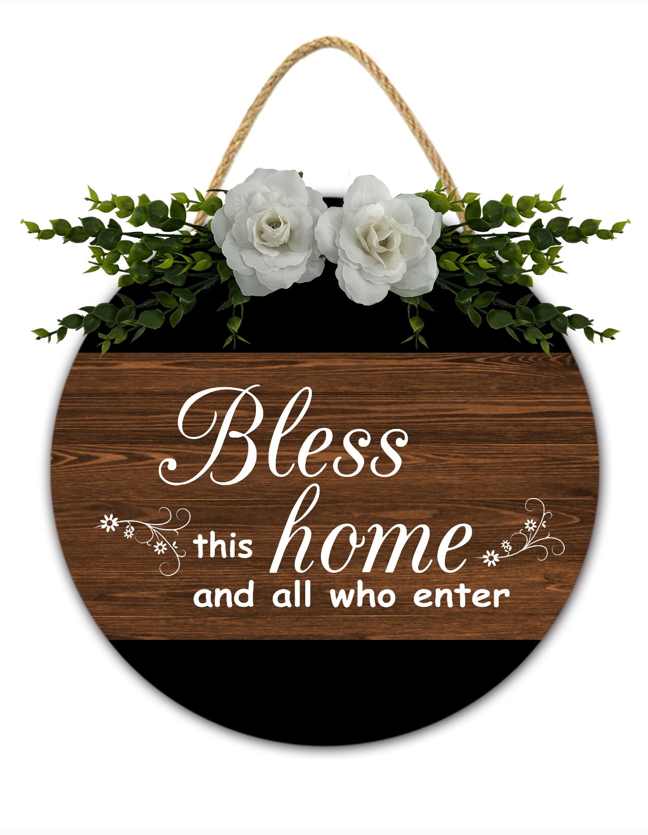 Christian Wall Decor, Bless This Home And All Who Enter Wooden Front ...