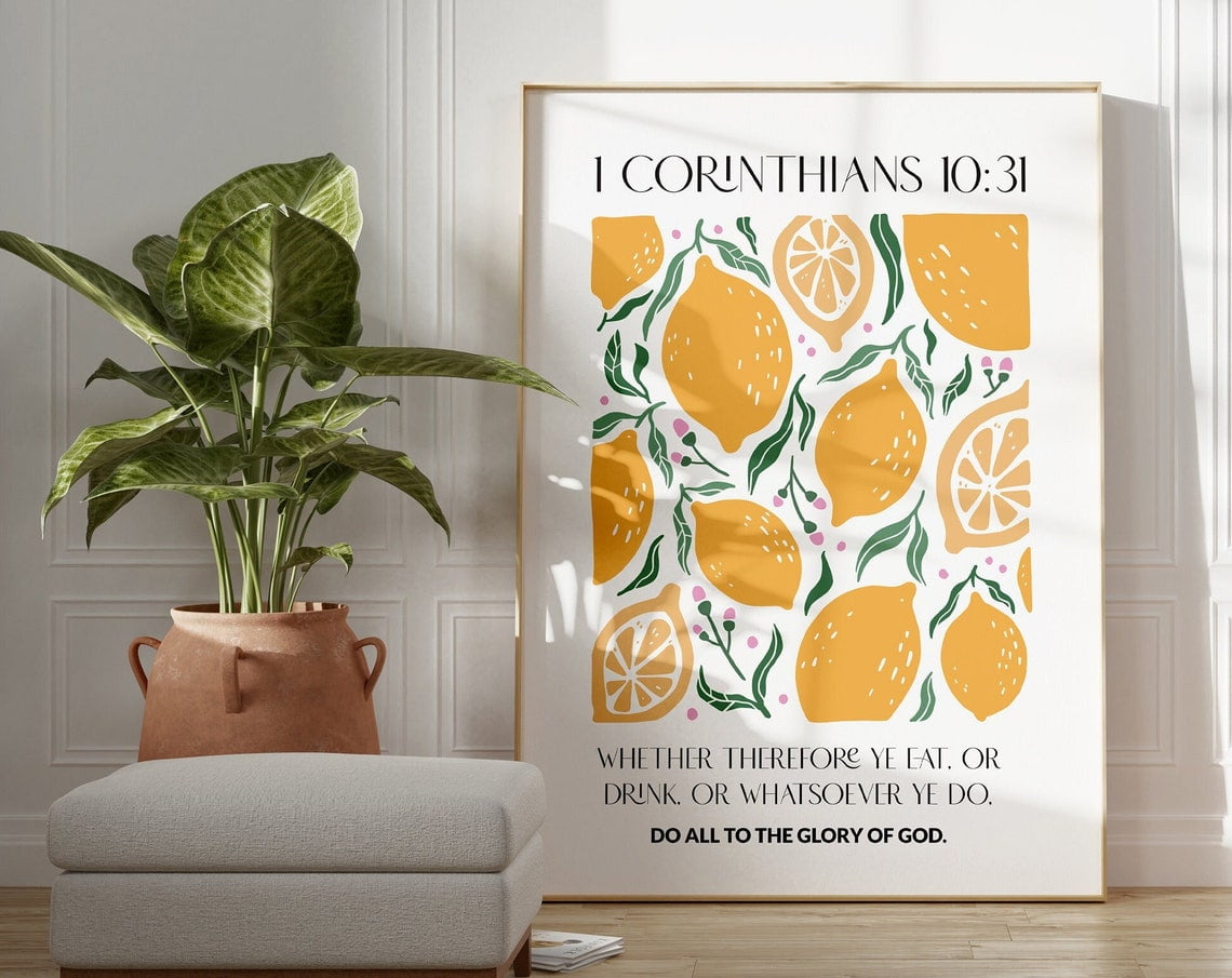 Christian Wall Decor Christian Bible Verse Print Kitchen Home Decor ...