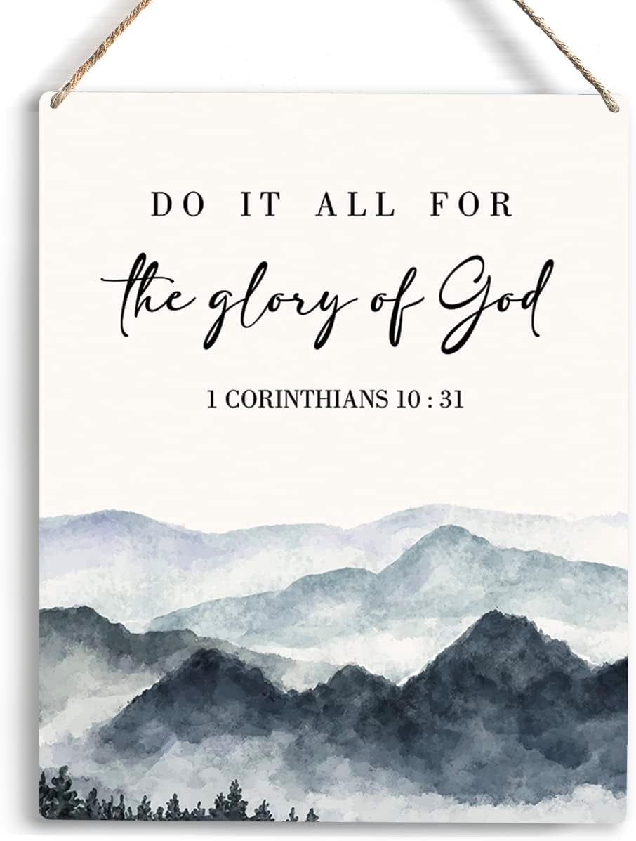 Christian Wall Decor Do It All For The Glory Of God Wooden Hanging Sign ...