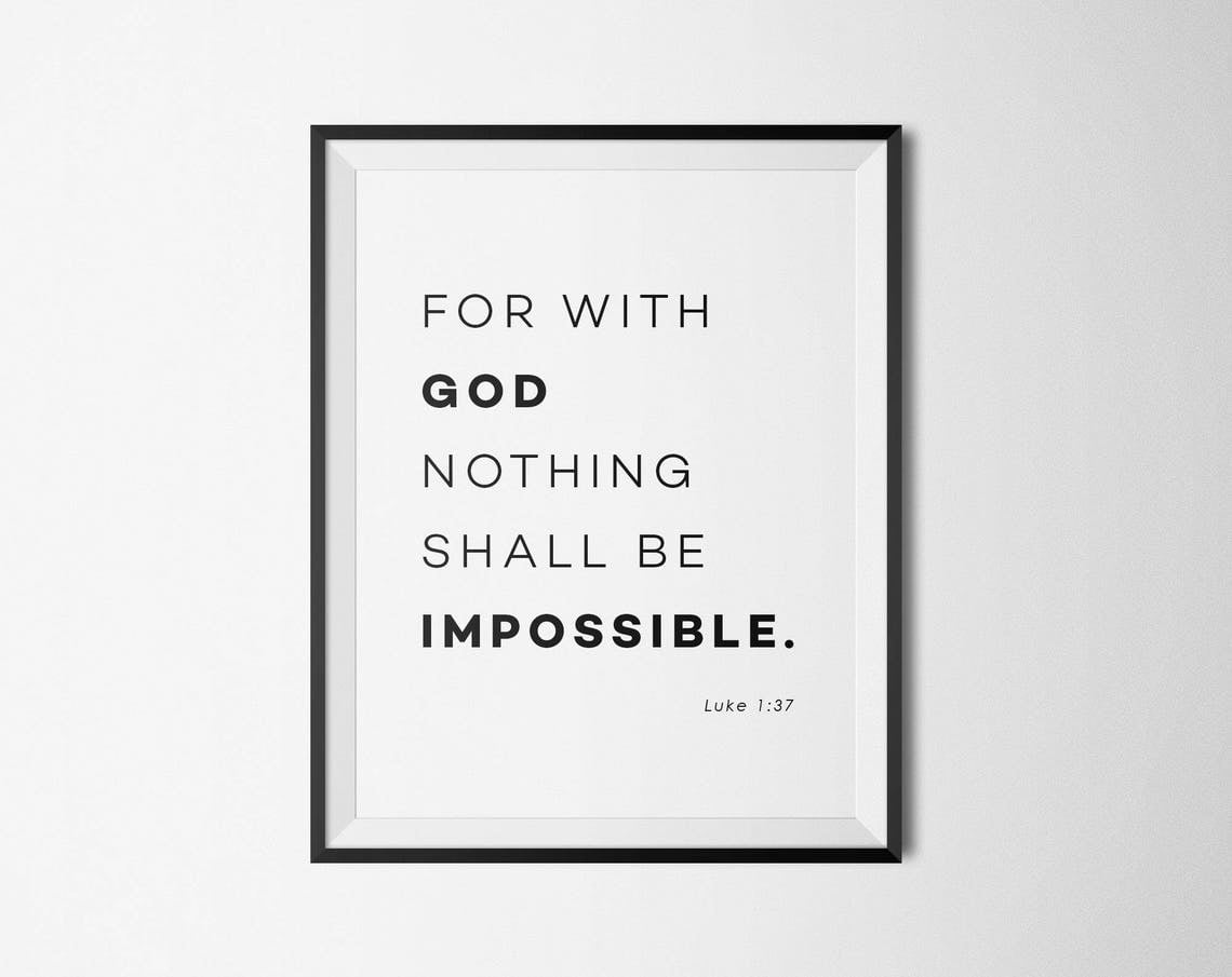 Christian Wall Decor, Modern Bible Print, Religous Wall Quotes ...