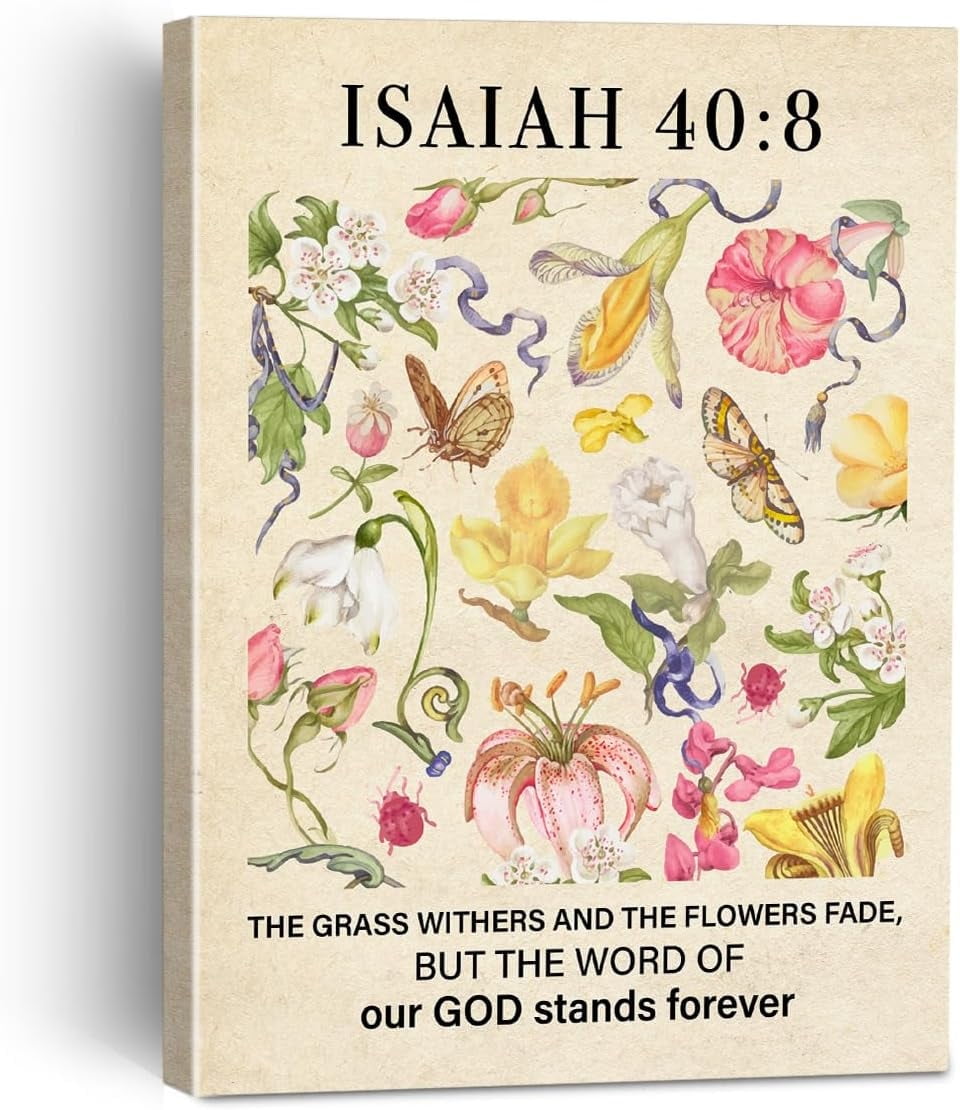 Christian Wall Decor Modern Isaiah 40:8 Scripture Canvas Painting ...