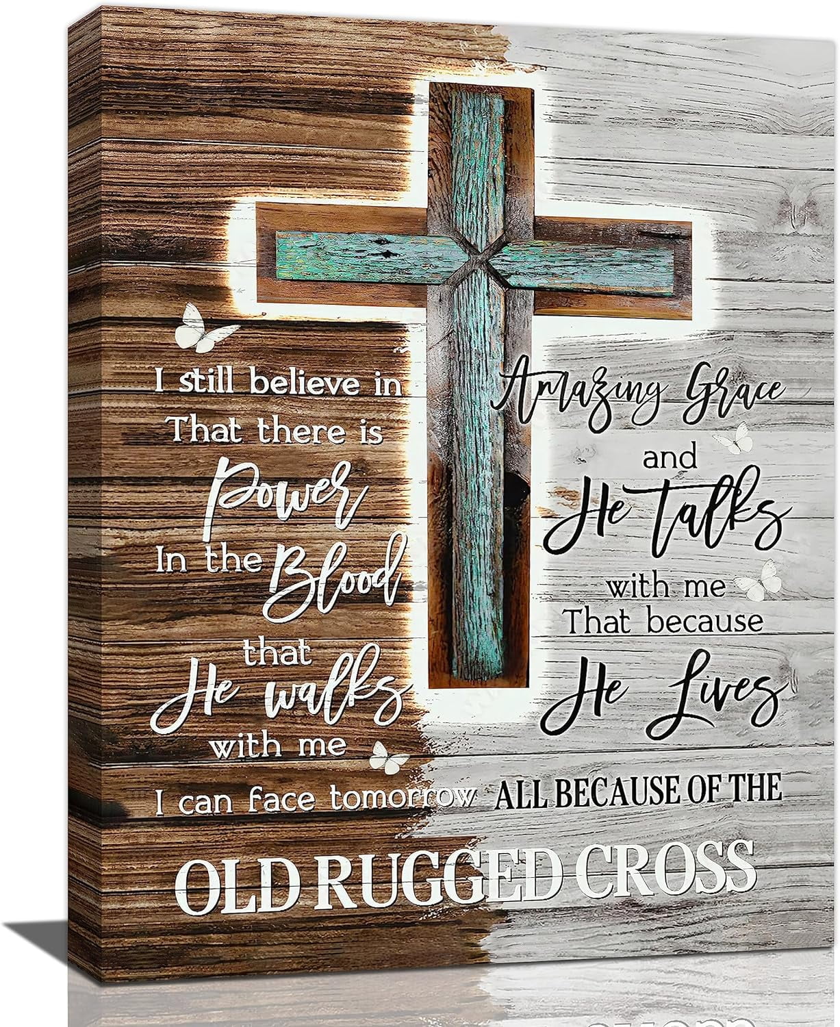 Christian Wall Decor Vintage Bible Verse Amazing Grace Canvas Painting ...