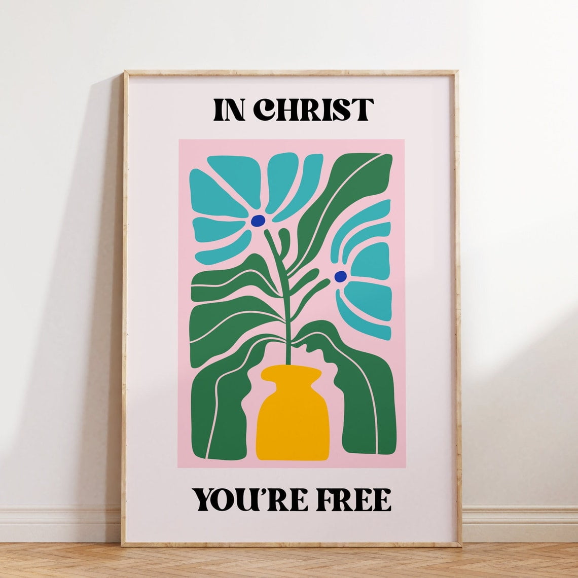 Christian Wall Print Retro Flower Poster Bible Scripture Christian ...