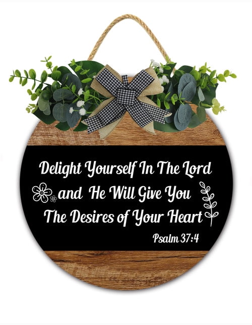 Christian Wall Signs Delight Yourself In The Lord Christian Wooden Sign ...