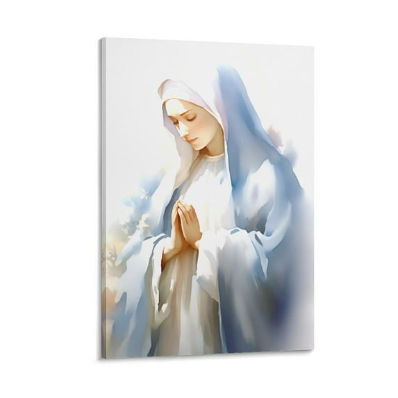 Christian Watercolor Wall Art Virgin Mary Prayer Painting Print Bible ...