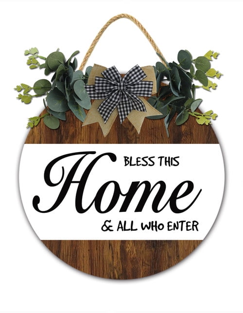 Christian Welcome Sign Front Door Sign - God Bless This Home And All ...