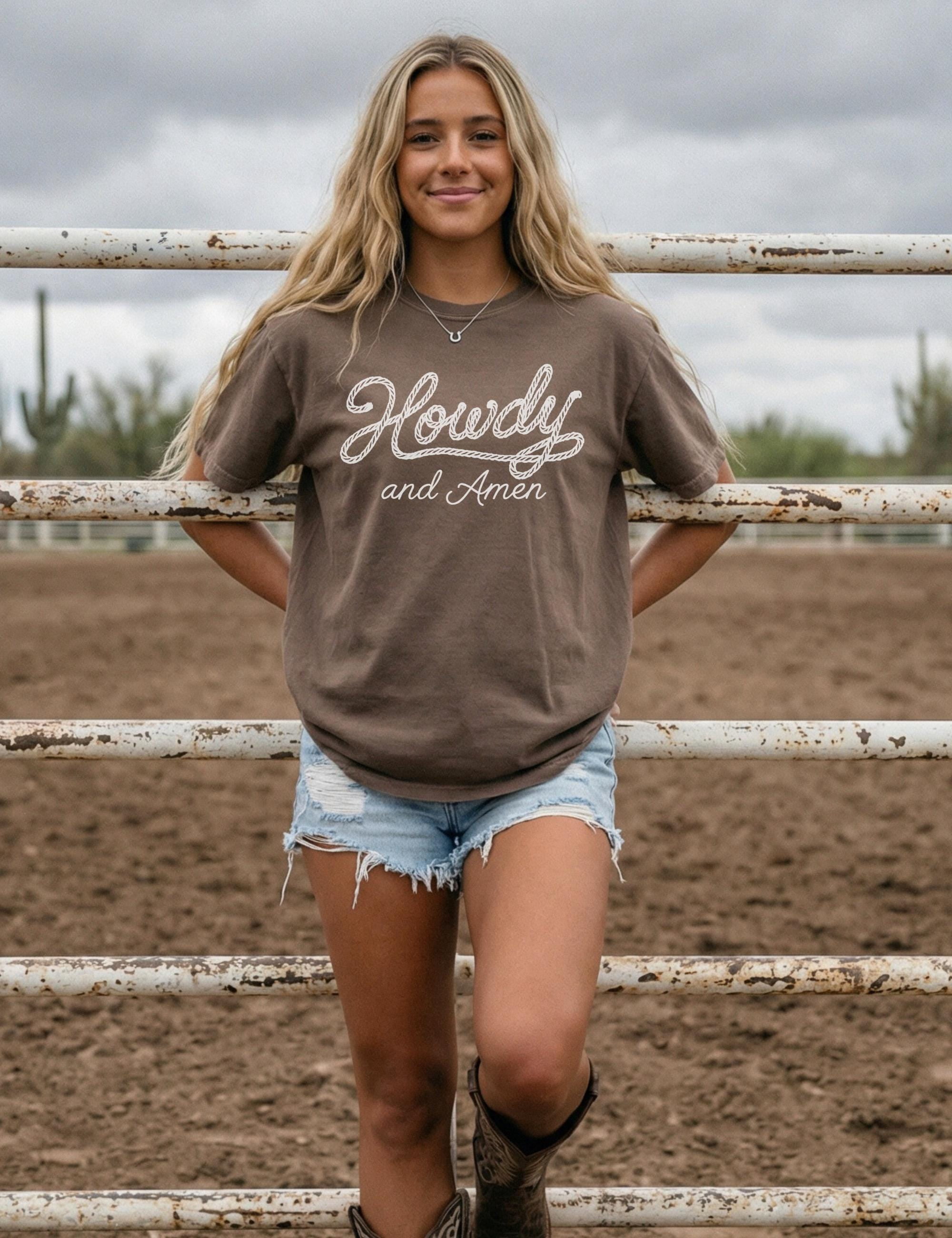 Christian Western Tshirt Faith Graphic Casual Tee Howdy Shirt Country ...