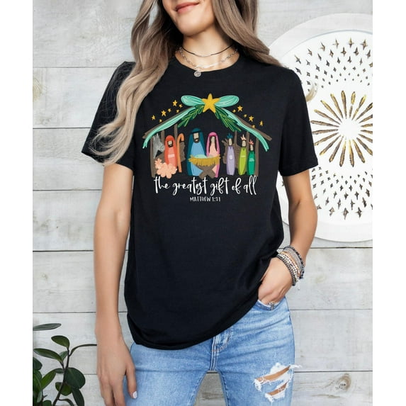 Christian Winter Holiday Shirt: Jesus Nativity - Religious Holiday ...