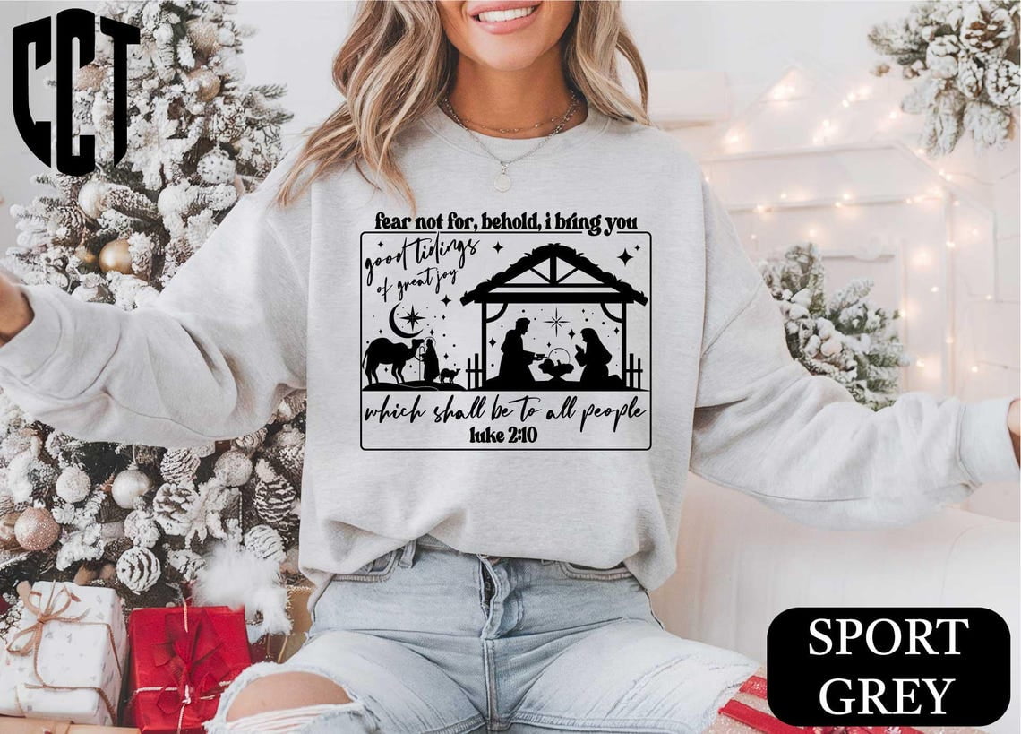 Christian Winter Holiday Sweatshirt,Nativity Scene Sweater,True Story ...