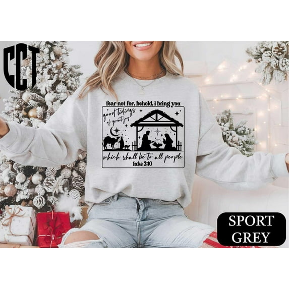 Christian Winter Holiday Sweatshirt,Nativity Scene Sweater,True Story ...