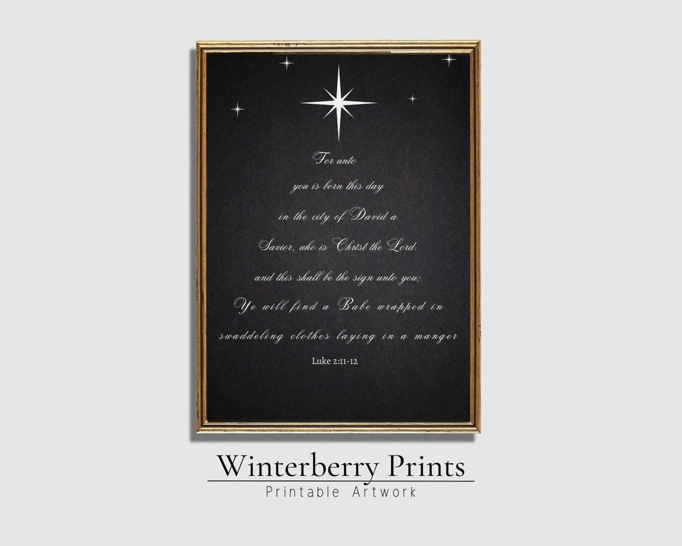 Christian Winter Nativity Print, The Savior Is Born UNFRAMED Poster ...