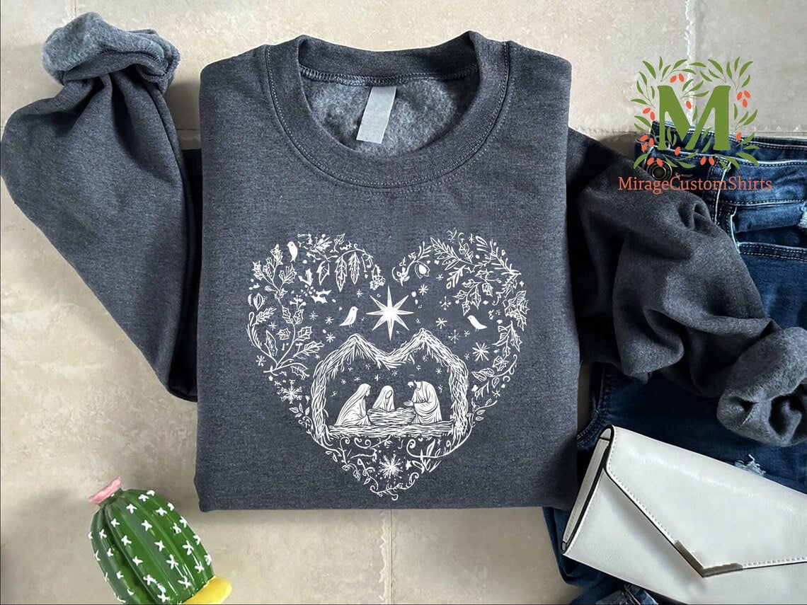 Christian Winter Occasion Sweatshirt, Jesus Nativity Shirt, True Story ...