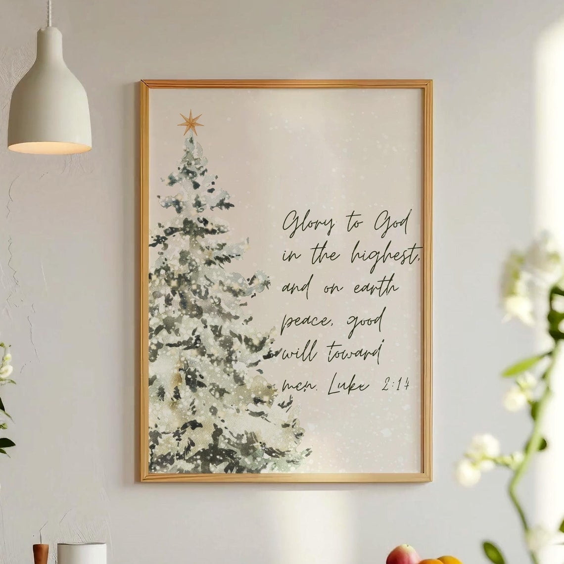 Christian Winter Poster, Luke : Scripture Wall Art, Modern Faith Decor ...