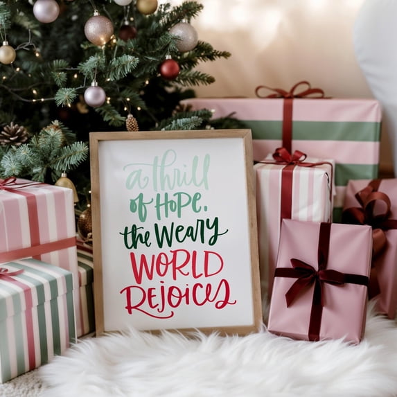 Christian Winter Wall Art, A Thrill Of Hope Home Decor #2756, Unframed ...