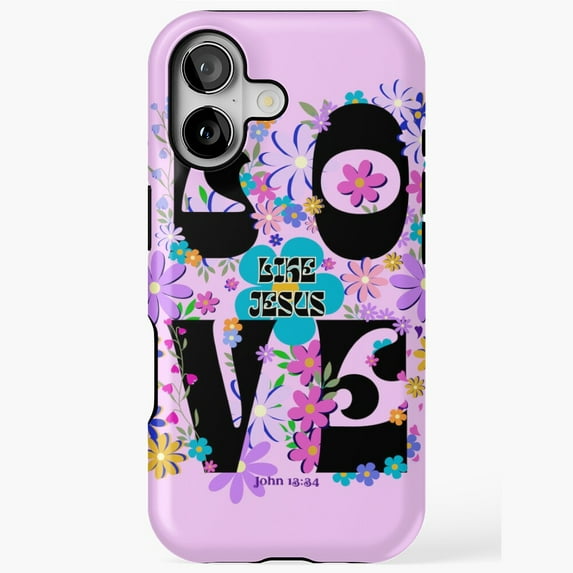 Christian Women Groovy 70s Love Like Jesus Quote iPhone Case 17 16 15 ...