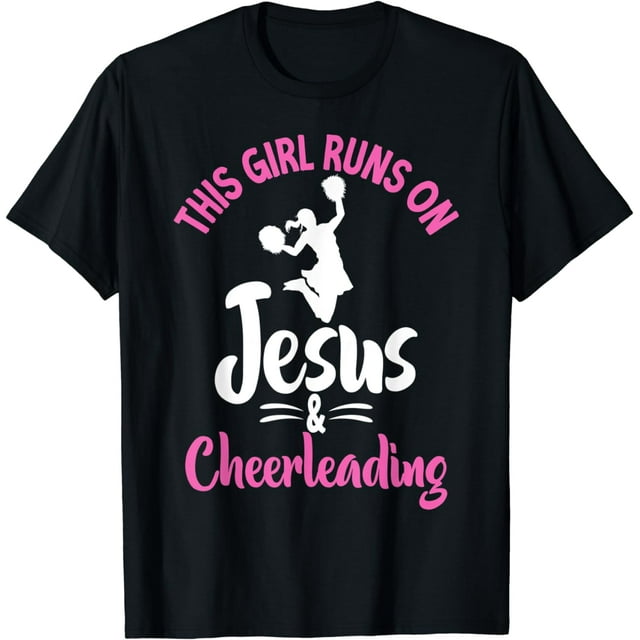 Christian Women Shirt Girl On Jesus And Cheerleading T-Shirt - Walmart.com