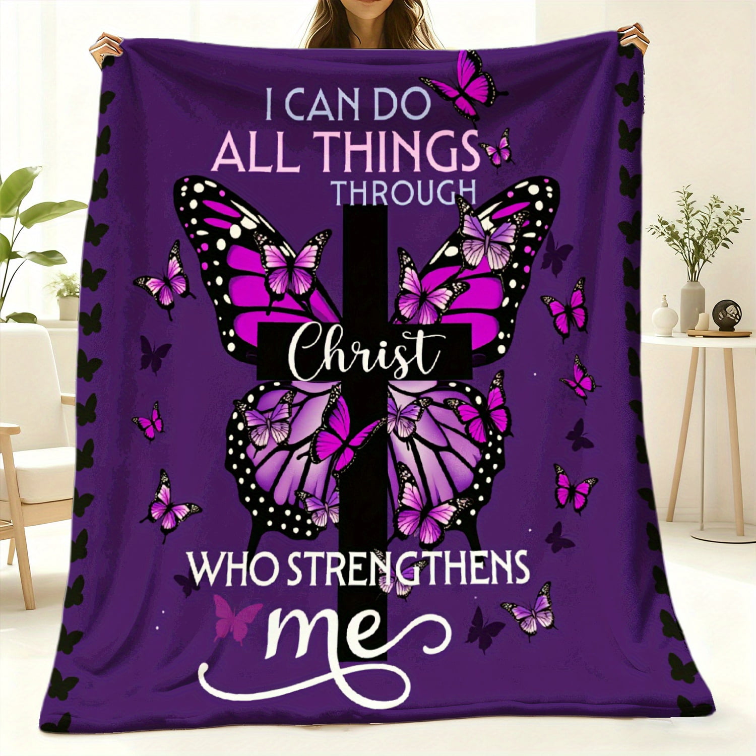 Christian Women's Motivational Throw - I Am Capable Through Christ ...
