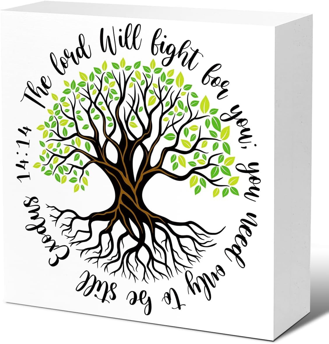 Christian Wood Block Sign,The Lord Will Light for You Desk Decor ...