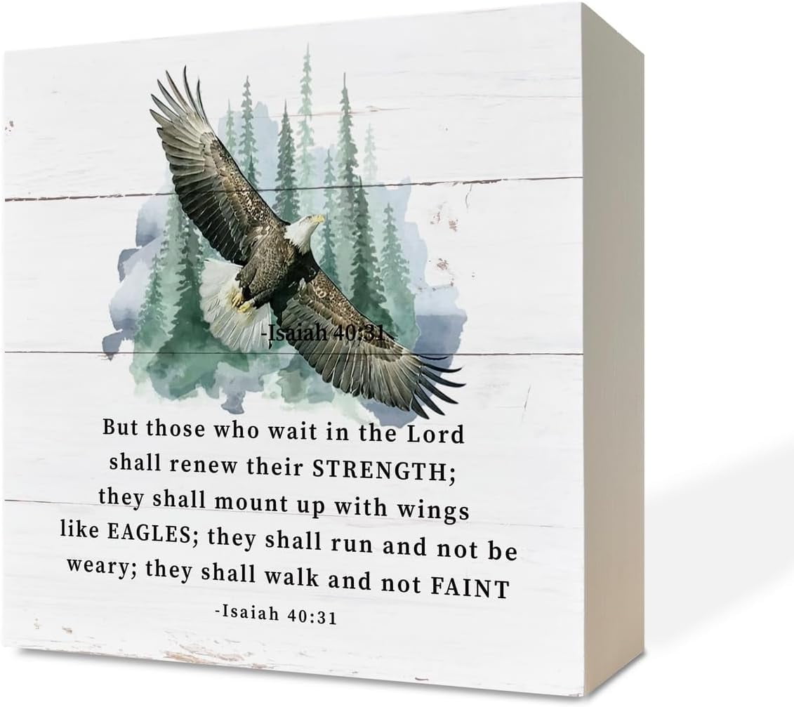Christian Wood Signs Bible Verse Isaiah But Those Who Wait In The Lord ...