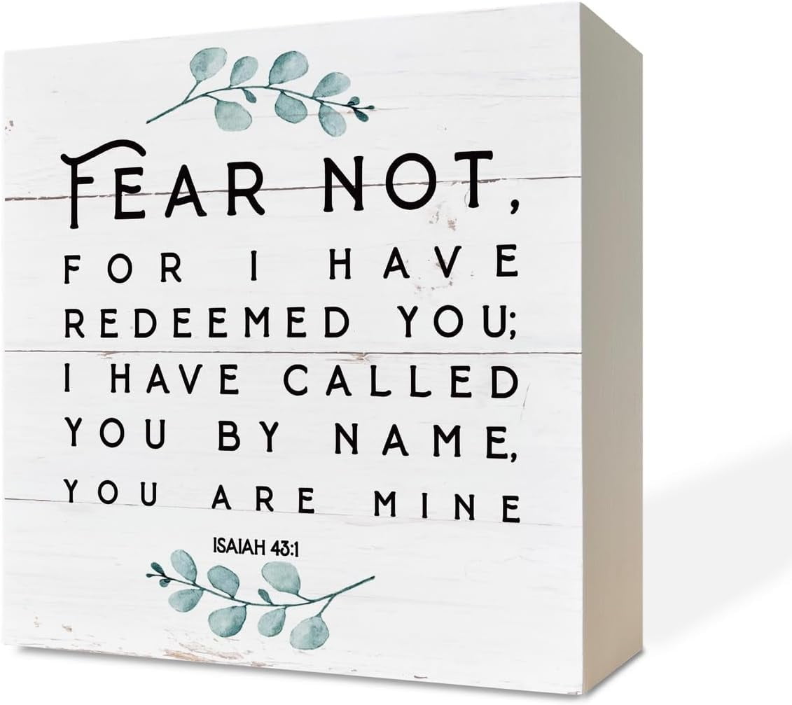 Christian Wood Signs Bible Verse Isaiah Fear Not For I Have Redeemed ...