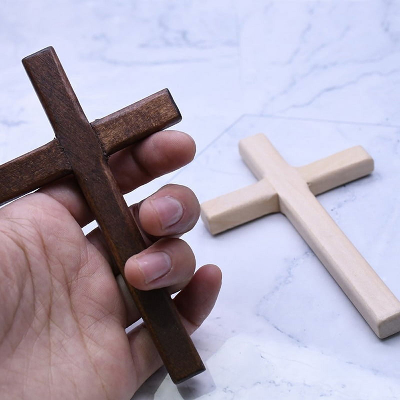 Christian Wooden Cross 12cm(4.7in) Hanging Wall Large Long Crucifix Two ...