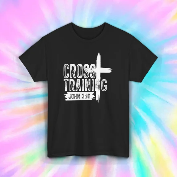 Christian Workout T-Shirt Cross Train John 3:16 Religious Gym - Walmart.com