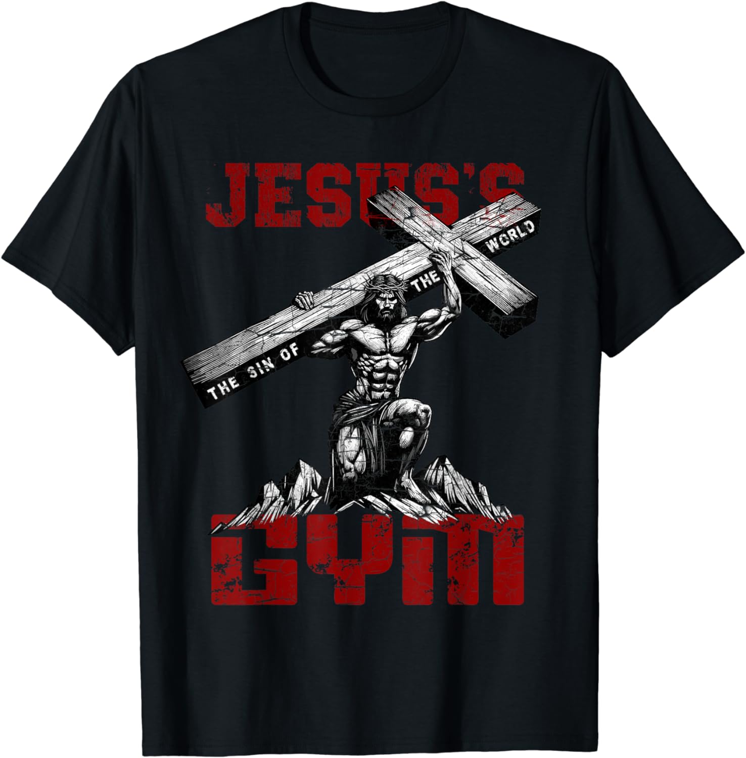 Christian Workout Tee Jesus's Gym Bodybuilder Motivation T-Shirt ...