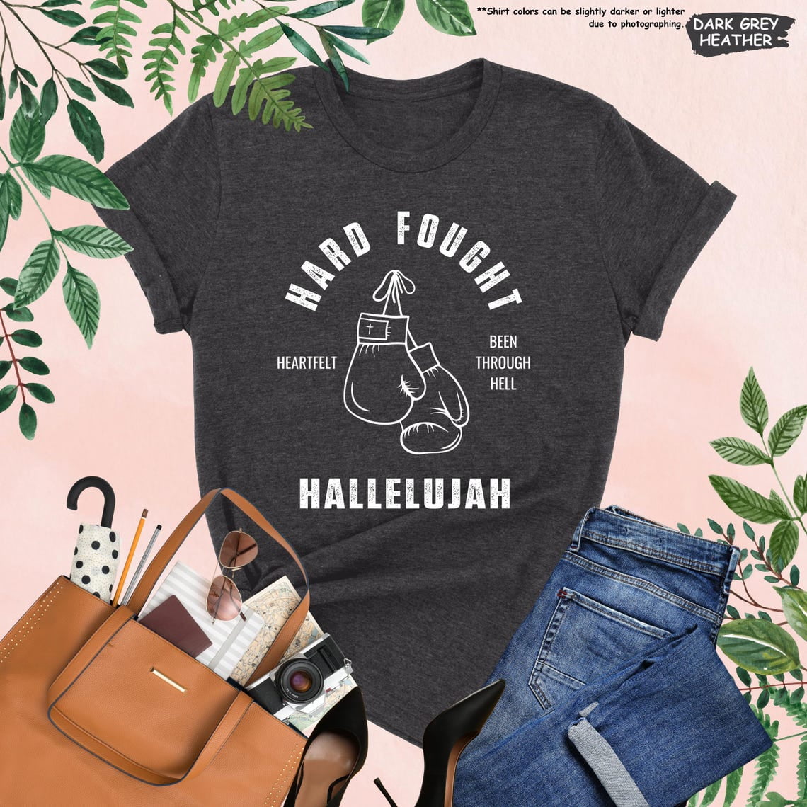 Christian Worship Shirt, Hard Fought Hallelujah Shirt, Bible Verse ...