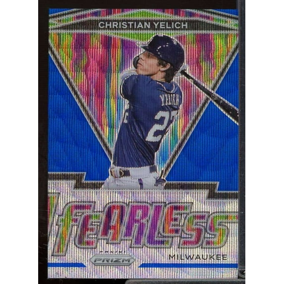 Christian Yelich Card 2021 Panini Prizm Fearless Prizms Blue Wave #14 ...