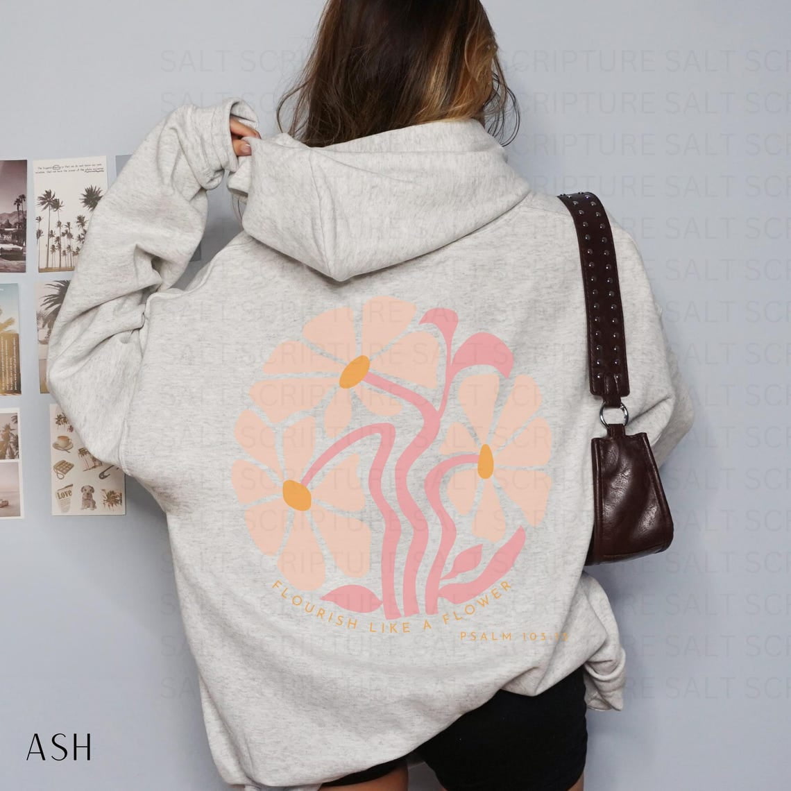 Christian Zip Up Hoodie with Words on Back, Floral Bible Verse Hoodie ...