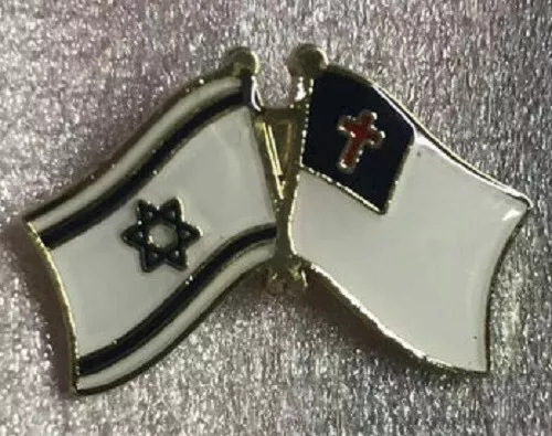 Christian and Israel Crossed Friendship Flag Enamel Lapel Pin JES ...