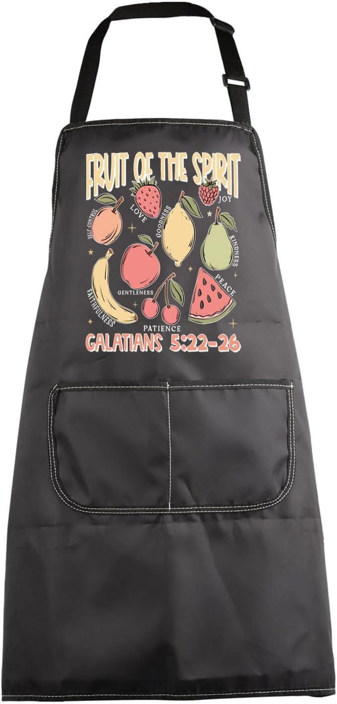 Christian apron with Bible Verse Kitchen Apron Religious Gift Fruit of ...