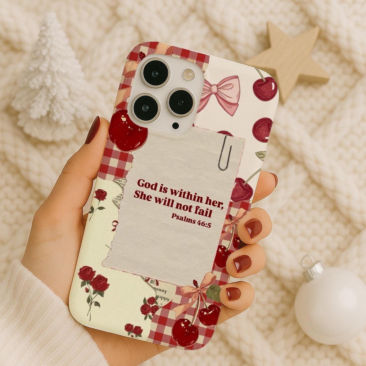 Christian iPhone Case Psalms 46 5 God Is Within Her Floral iPhone 17 to ...