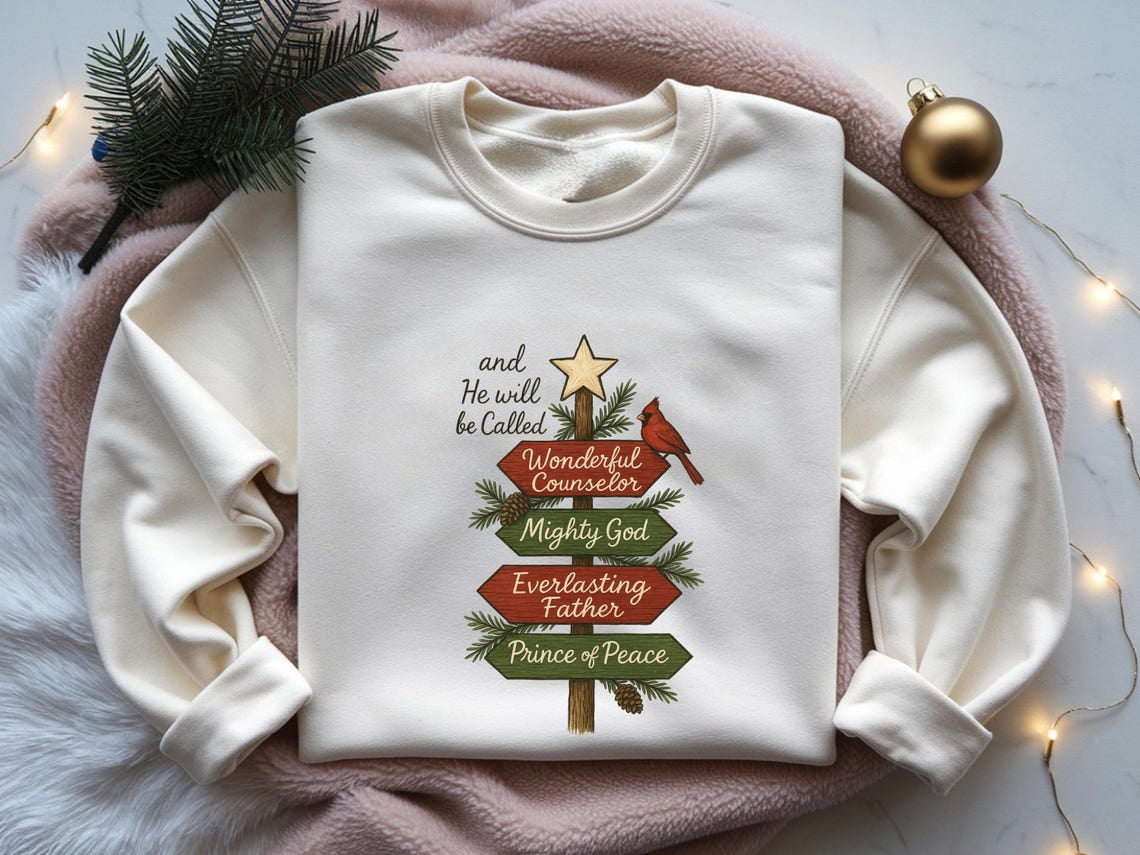 Christian season Sweatshirt, Bible Verse Sweater, Wonderful Counselor ...