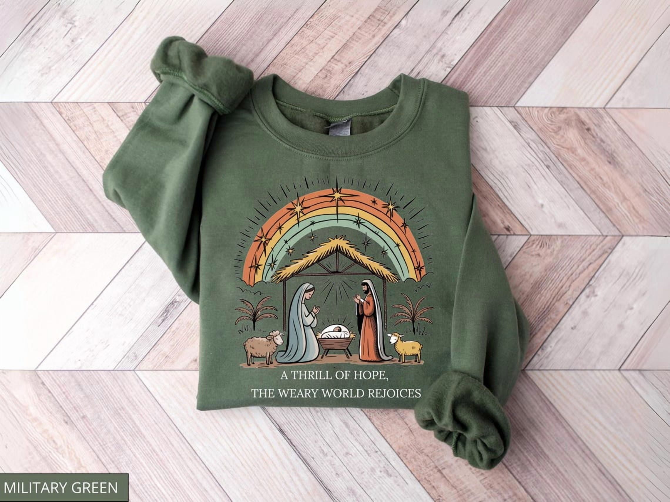 Christian season Sweatshirt, Nativity Scene Tshirt, Religious season ...